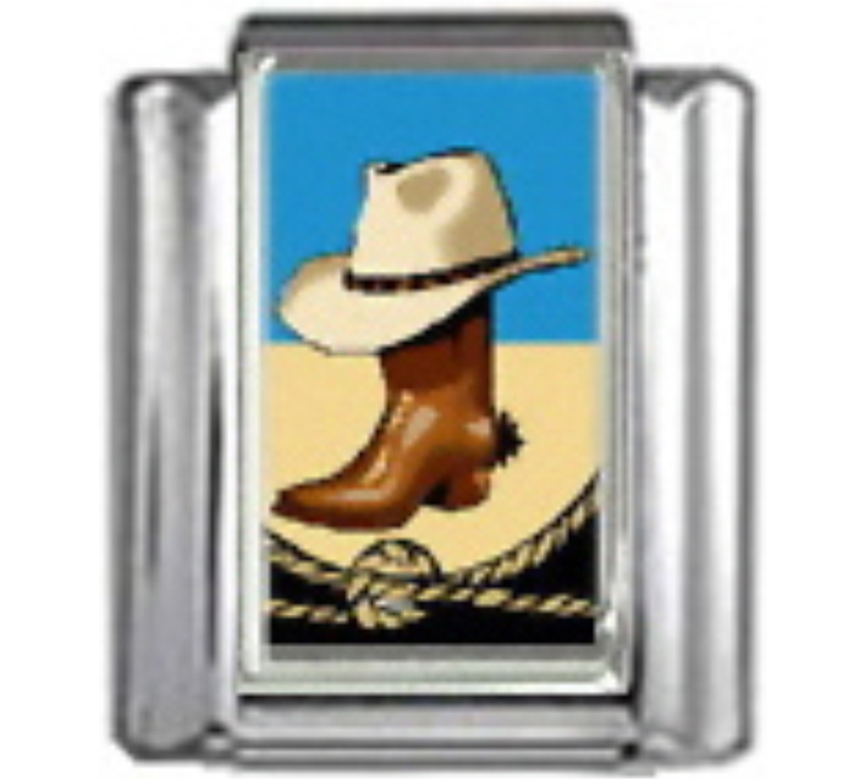 HORSE COWBOY BOOT HAT Photo Italian 9mm Charm HO007 Fits Nomination ...